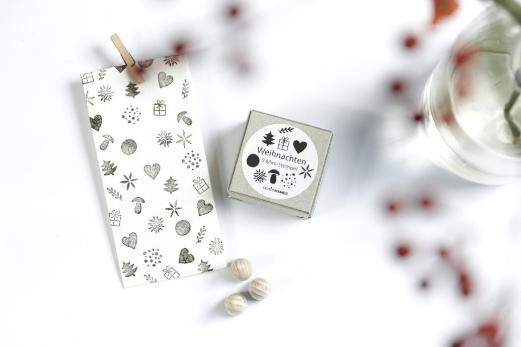 SET Mini Stempel Weihnachten – Stempel dein Geschenkpapier