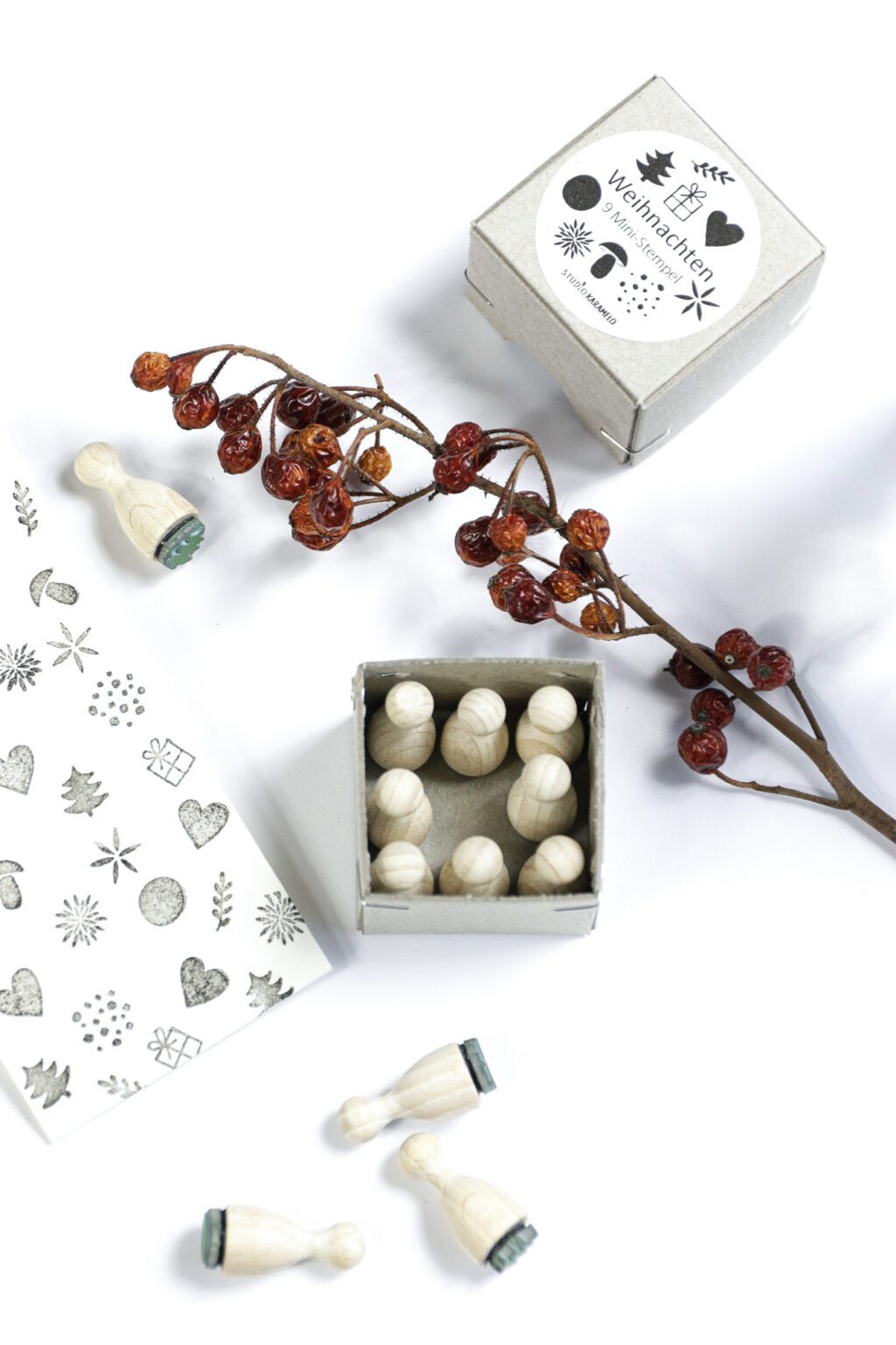 SET Mini Stempel Weihnachten – Stempel dein Geschenkpapier